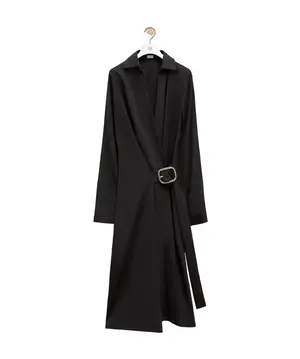 Loewe Belted Midi Dress With Asymmetrical Silhouette