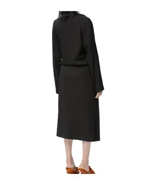 Loewe Belted Midi Dress With Asymmetrical Silhouette