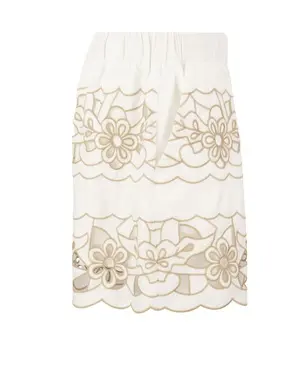 Red Valentino Floral Cut-out Embroidered Shorts