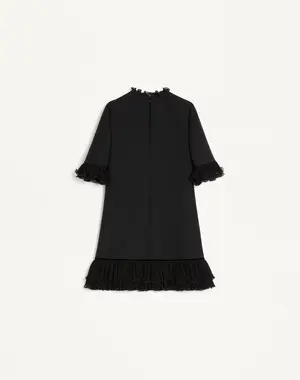 Valentino Garavani Crepe Couture Short Dress With Ruffle Detailing