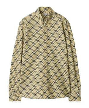 Burberry Logo Embroidered Checked Shirt - Grain