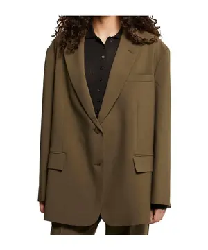 THE FRANKIE SHOP Single-breasted Suit Jacket - Chocolate