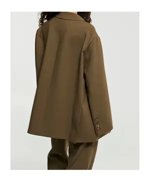 THE FRANKIE SHOP Single-breasted Suit Jacket - Chocolate