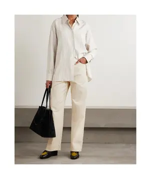 RÓHE Straight Leg Baggy Jeans - Ecru