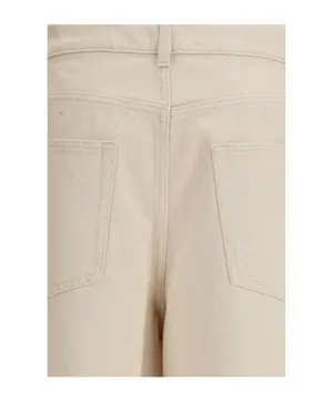 RÓHE Straight Leg Baggy Jeans - Ecru