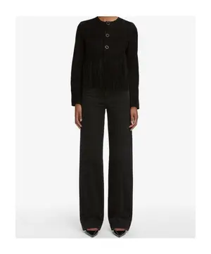 FRAME Double-layered Fringed Leather Jacket