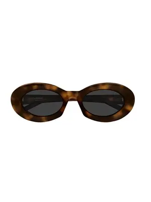 Saint Laurent Oval Frame Sunglasses - Brown