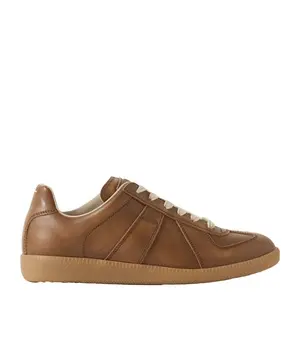 MAISON MARGIELA Replica Leather Sneakers - Brown