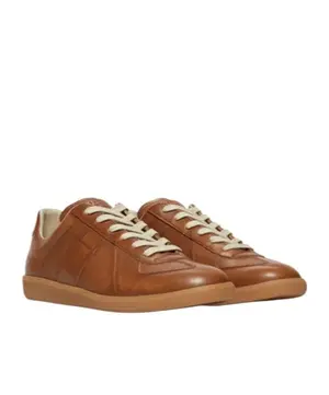 MAISON MARGIELA Replica Leather Sneakers - Brown