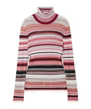 Missoni Striped Knitted Turtleneck Sweater - Pink