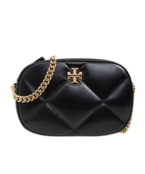 Tory Burch Kira Diamond Quilt Camera Crossbody Bag - Black