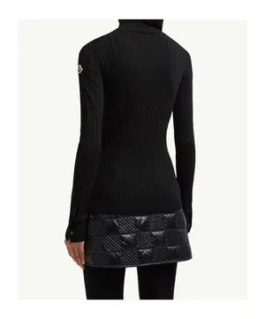 Moncler Wool Cashmere Ribbed Turtleneck Sweater With Button Details