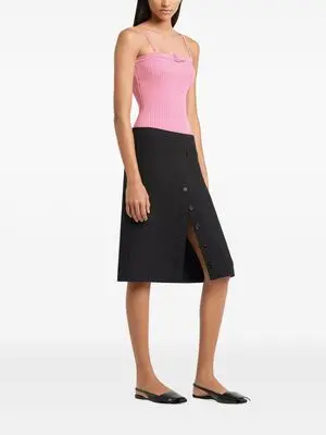 COURREGES Courrèges Rib Knit Top With Decorative Buckle