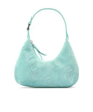 By Far Amber Logo Detailed Zip-up Shoulder Bag - Blue