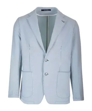 Tagliatore Long-sleeved Vertical Striped Suit Coat