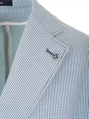 Tagliatore Long-sleeved Vertical Striped Suit Coat