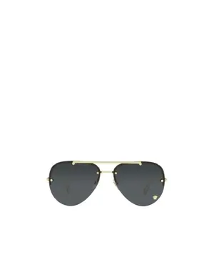 Versace Medusa Glam Aviator Frame Sunglasses - Black