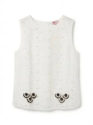 Max Mara Sleeveless Printed Shirt With Zipper Back