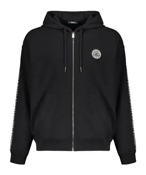 Versace Zip-up Drawstring Hoodie With Medusa Emblem