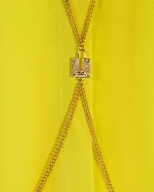Elisabetta Franchi Long-sleeved Shirt With Metal Chain Detail - Yellow