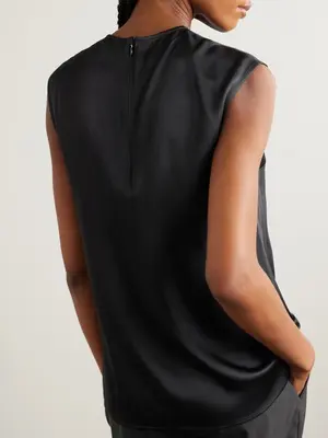 Stella McCartney Sleeveless Satin Vest - Black