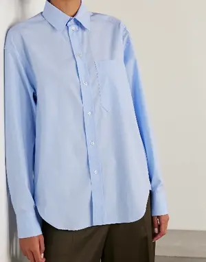 Wardrobe.NYC Oversize Logo Shirt With Button Front
