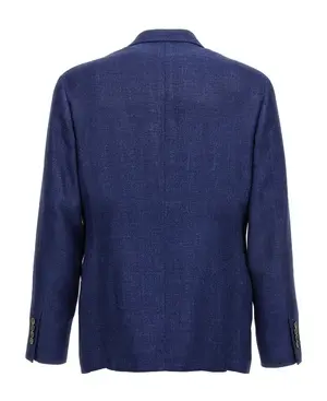 Brunello Cucinelli Single-breasted Long Sleeved Blazer - Blue