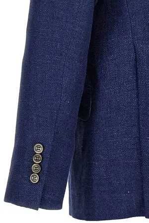 Brunello Cucinelli Single-breasted Long Sleeved Blazer - Blue