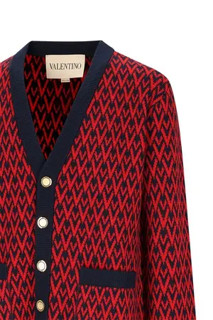 Valentino Garavani Geometric Pattern V-neck Cardigan