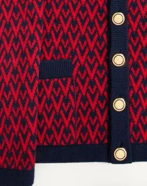 Valentino Garavani Geometric Pattern V-neck Cardigan