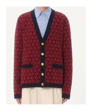 Valentino Garavani Geometric Pattern V-neck Cardigan