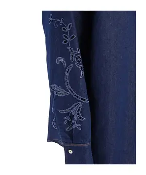 FORTE_FORTE Long Sleeve Denim Shirt With Embellished Details