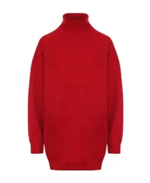 Balenciaga High Neck Cashmere Pullover With Side Fork Detail