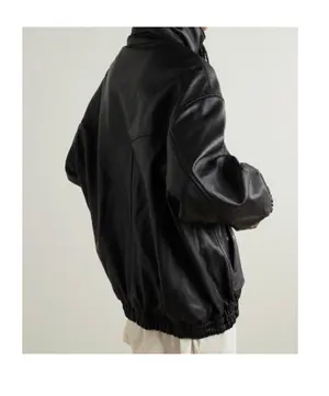 Nour Hammour Long-sleeved Leather Jacket