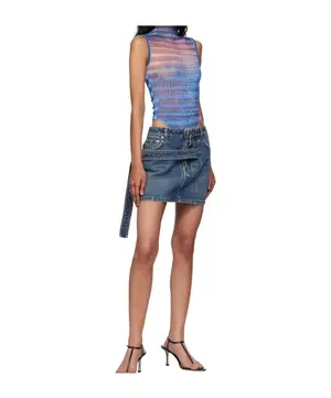 JEAN PAUL GAULTIER Printed Striped Bodysuit