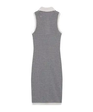 FRAME Sleeveless Striped Midi Dress - Gray