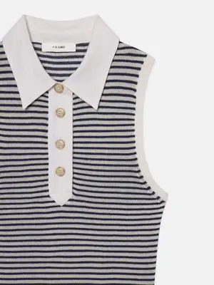 FRAME Sleeveless Striped Midi Dress - Gray