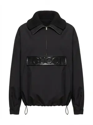 Gucci Techno Gabardine Caban With Embossed Logo