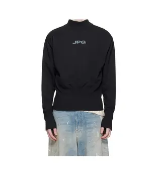 JEAN PAUL GAULTIER Cropped Crew Neck Sweatshirt - Black