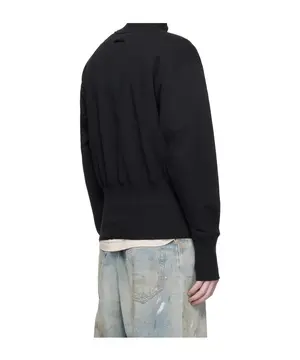 JEAN PAUL GAULTIER Cropped Crew Neck Sweatshirt - Black