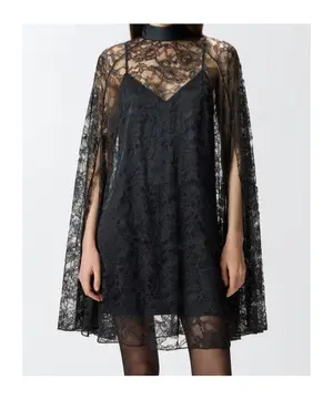 Pinko Long-sleeved Mini Lace Dress