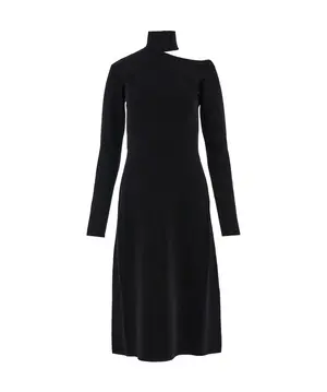 FERRAGAMO Long Sleeve Cut Out High Neck Dress