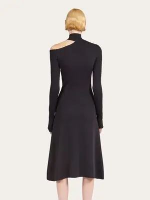 FERRAGAMO Long Sleeve Cut Out High Neck Dress