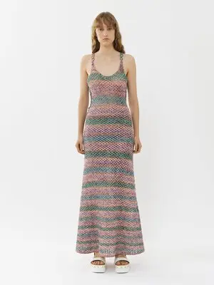 Chloé Striped Sleeveless Knit Maxi Dress