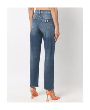 Dolce & Gabbana Distressed Straight Leg Jeans - Blue