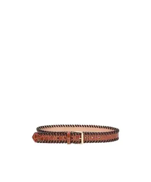 Dries Van Noten Embellished Leather Belt - Tan