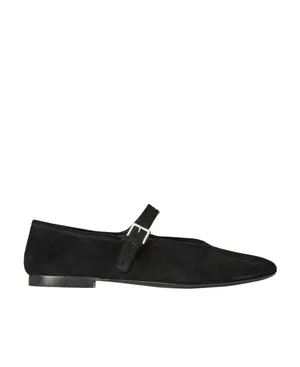 THE ROW Boheme Mj Suede Ballerina - Black