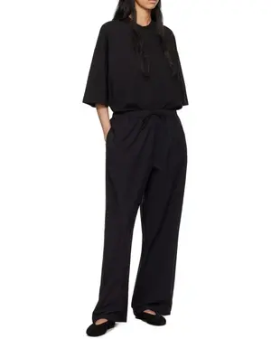 THE ROW Boheme Mj Suede Ballerina - Black