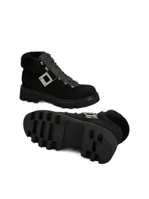ROGER VIVIER Viv" Rangers Truck Booties - Black