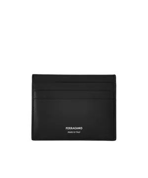 FERRAGAMO Logo Printed Card Holder - Black